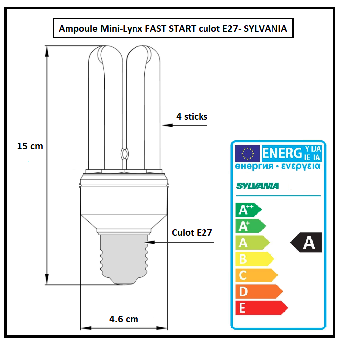 Ampoule Mini Lynx Fast Start 23W - 865 Daylight - SYLVANIA - Cdiscount ...